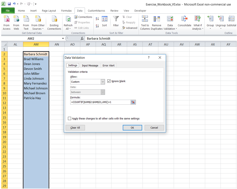 ExcelMadeEasy Prevent Entering Duplicate Values In Excel