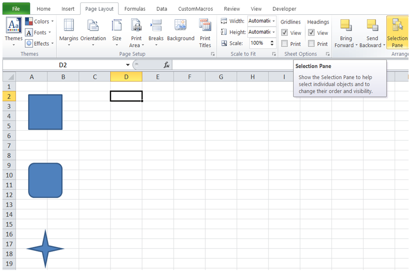 ExcelMadeEasy Hide Specific Shape From Worksheet In Excel
