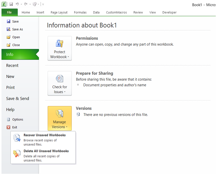 ExcelMadeEasy Recover Not Saved Files In Excel