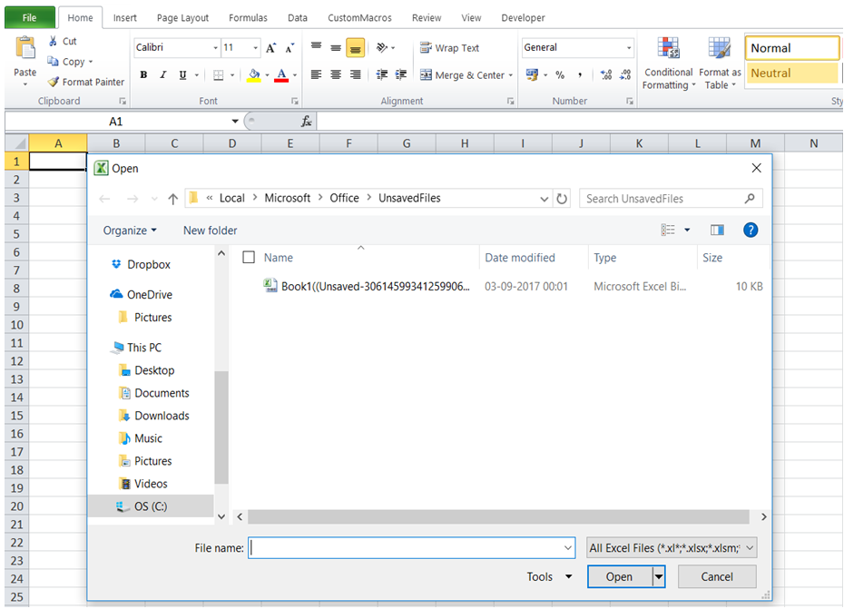 ExcelMadeEasy Recover Not Saved Files In Excel